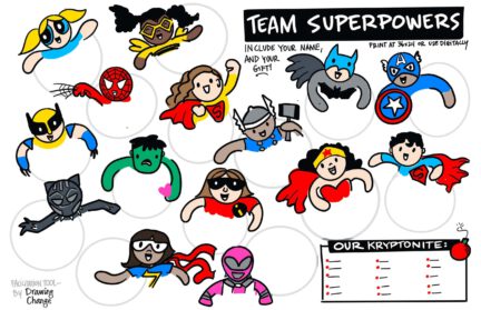 What are your Team Superpowers? Free Resource - Drawing Change